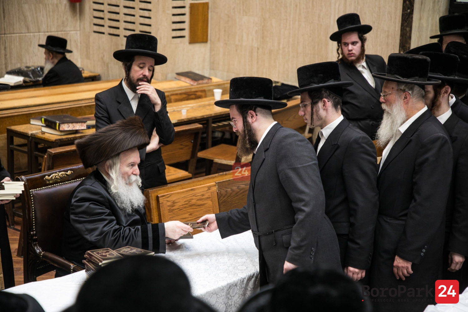 Bobov Rebbe at a Lechaim Tish and at the Zion of his Mother the Bobover ...